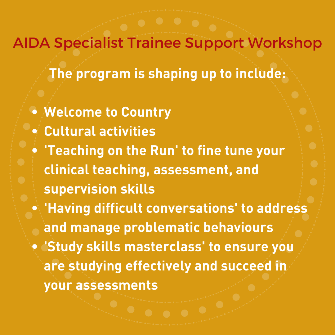 Specialist Trainee Support Program, Trainee Workshop - Australian ...